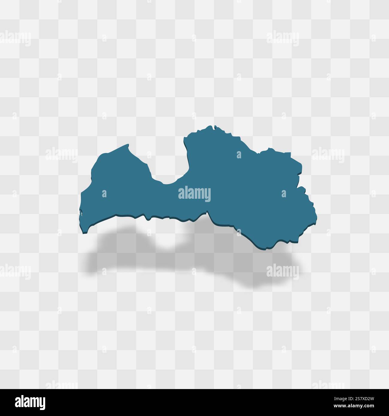Latvia high detailed vector representation of country silhouette. 3D ...