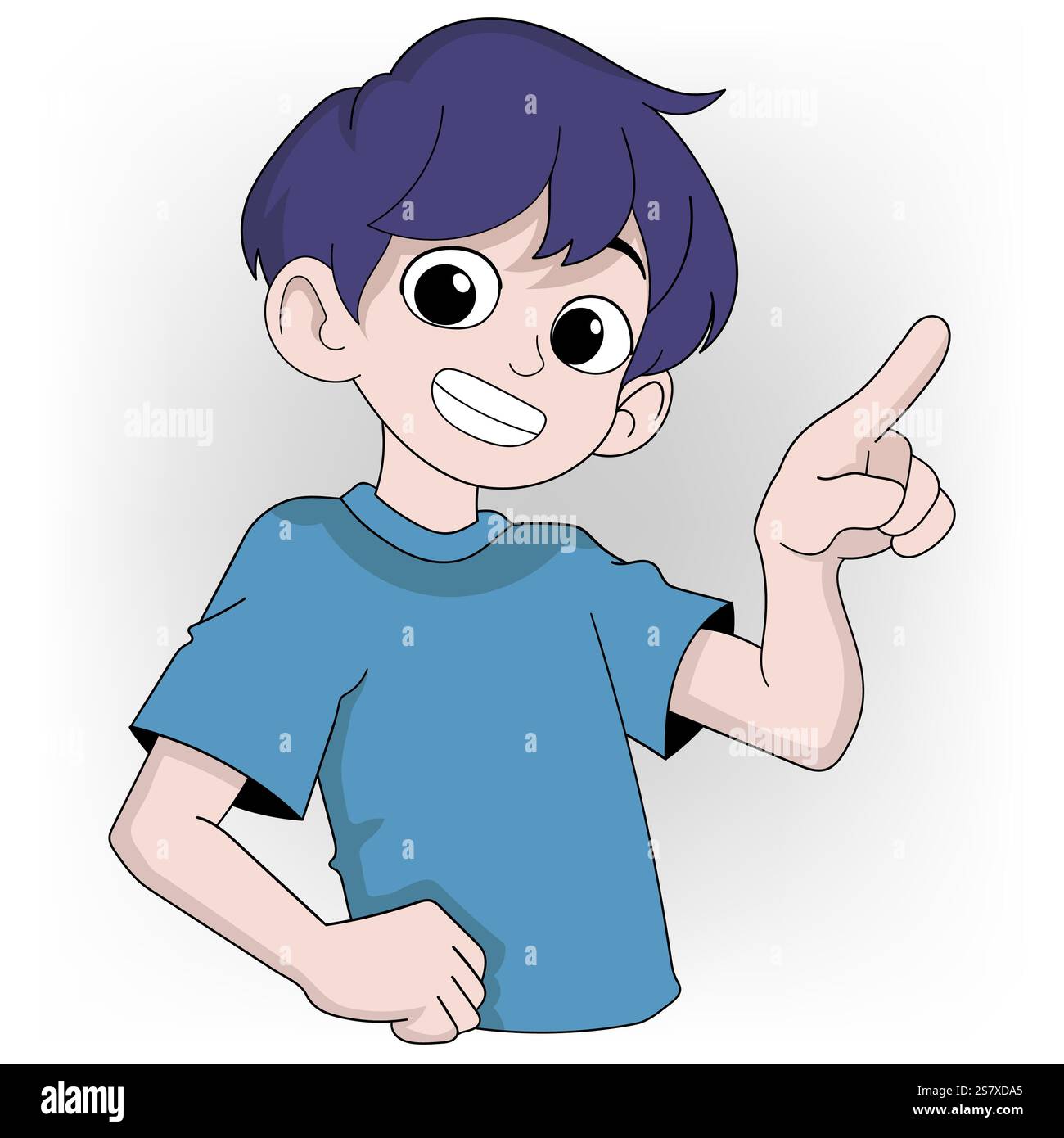doodle illustration cartoon about gesture of giving directions, teenage ...
