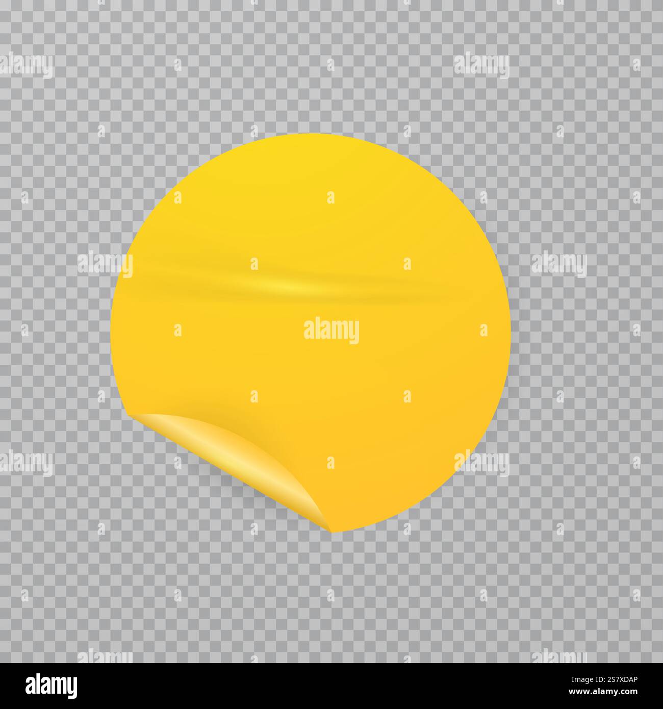 Vector realistic illustration of yellow round discount sticker, price ...