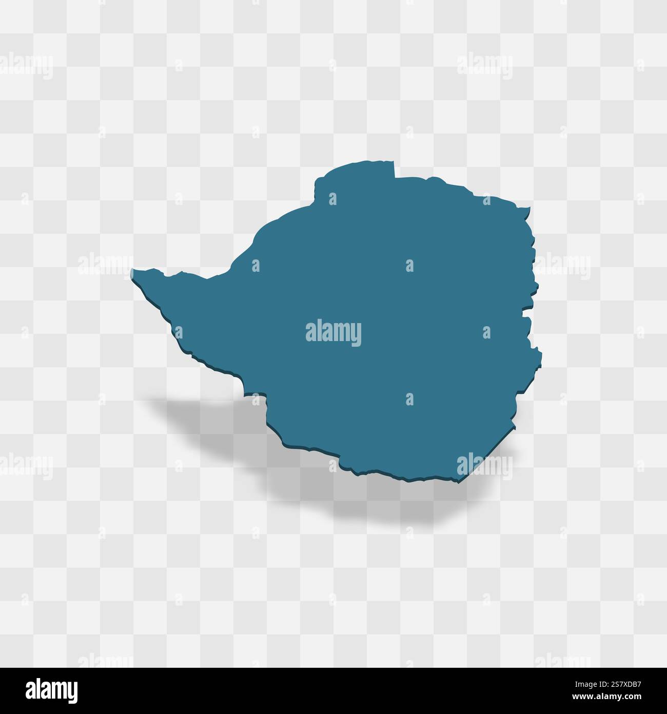 Zimbabwe high detailed vector representation of country silhouette. 3D ...