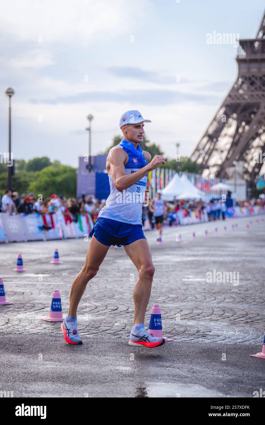 Dominik Černý participating in the 20 Kilometer Race Walk at the Paris ...