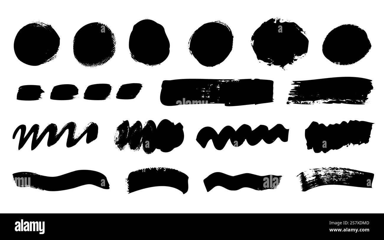 Vector Paint Brush Splash Set Grunge Stroke Stock Vector Image & Art ...