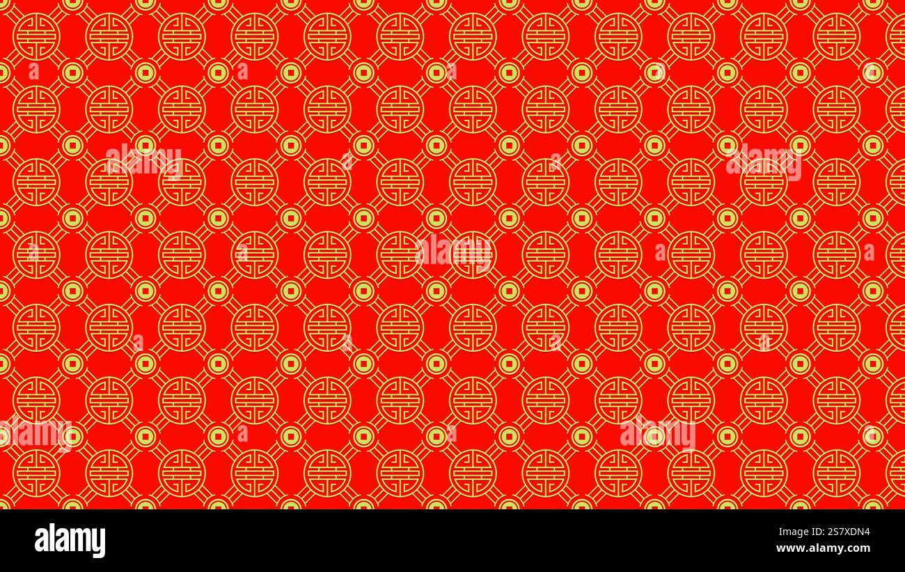 Chinese geometric pattern texture with yellow lines and circles against ...