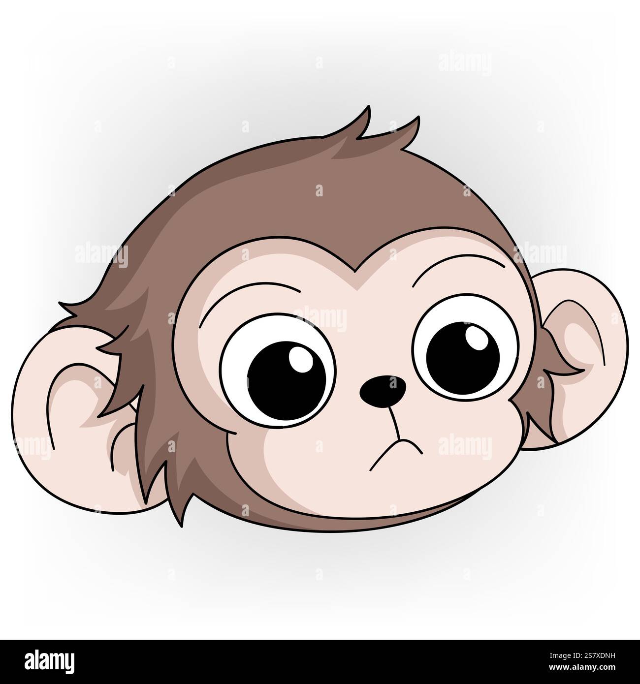 cartoon doodle illustration of animal facial expressions, head of a ...