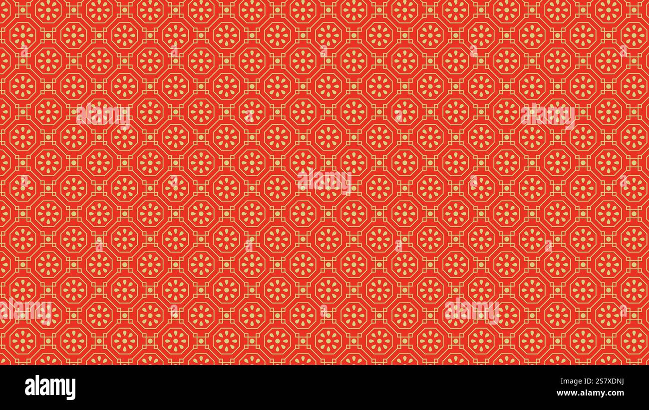 Chinese hexagon pattern texture against red background for Chinese New ...