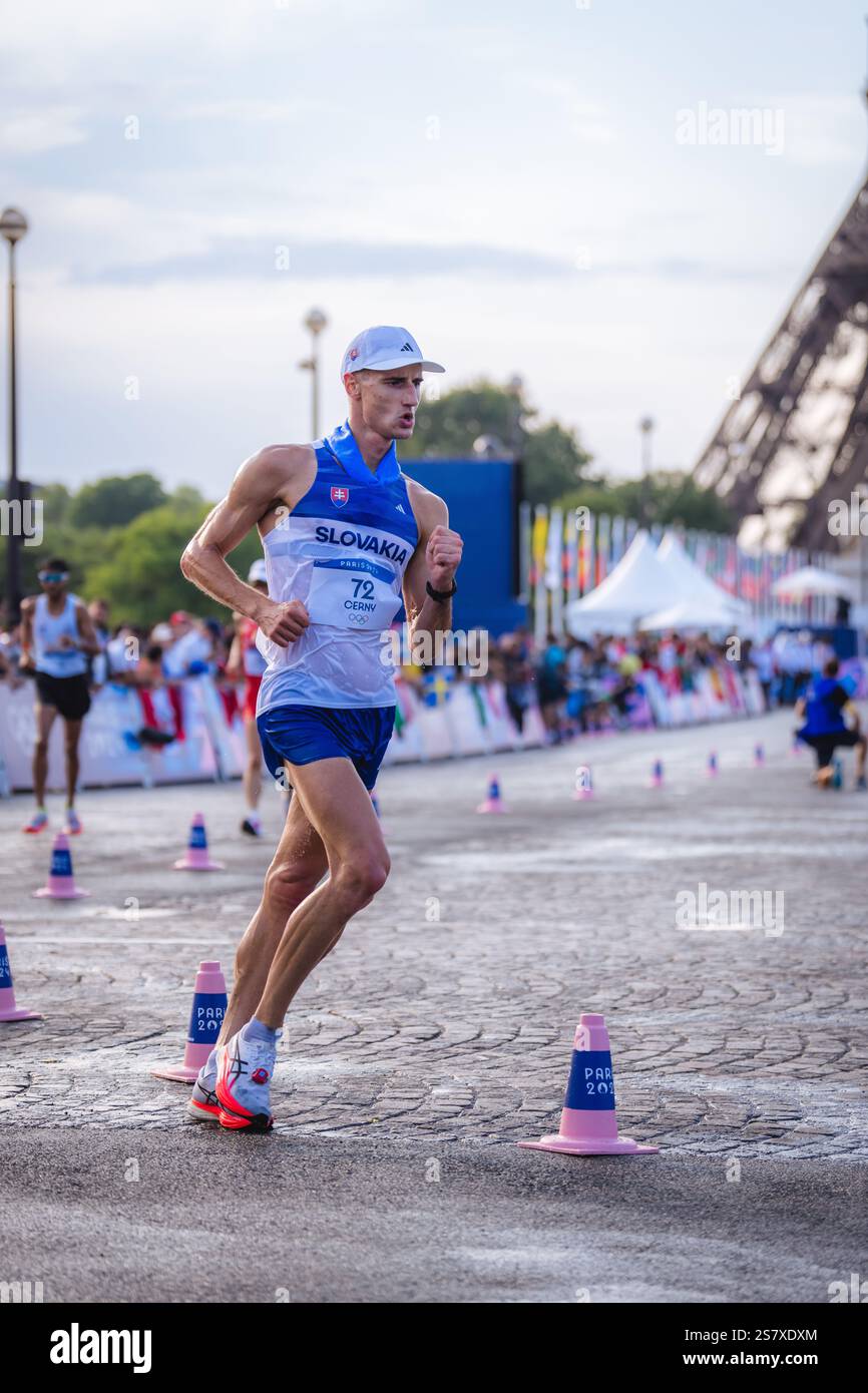 Dominik Černý participating in the 20 Kilometer Race Walk at the Paris ...