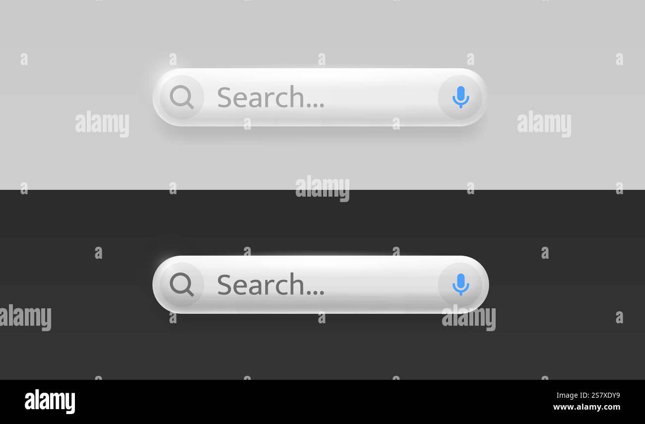 Search bar, black and white style, search text input. Vector Stock ...