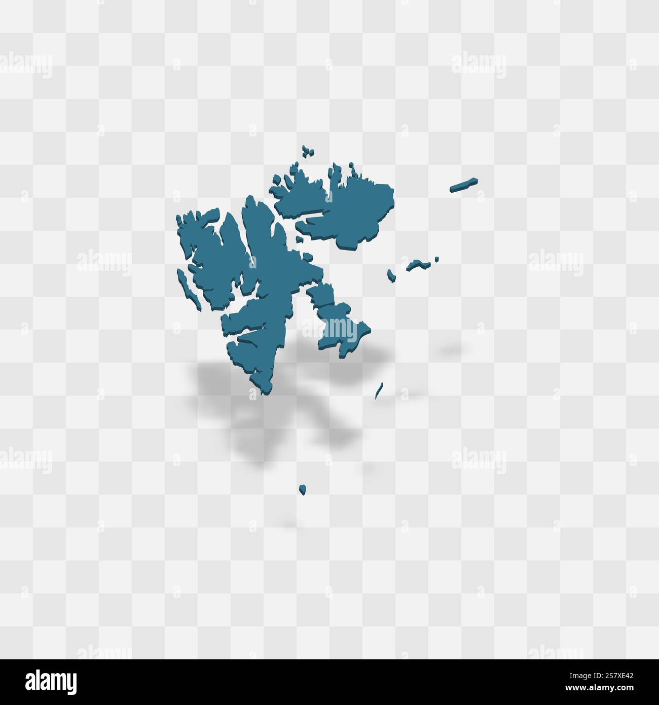 Svalbard, aka Spitzbergen, high detailed vector representation of ...