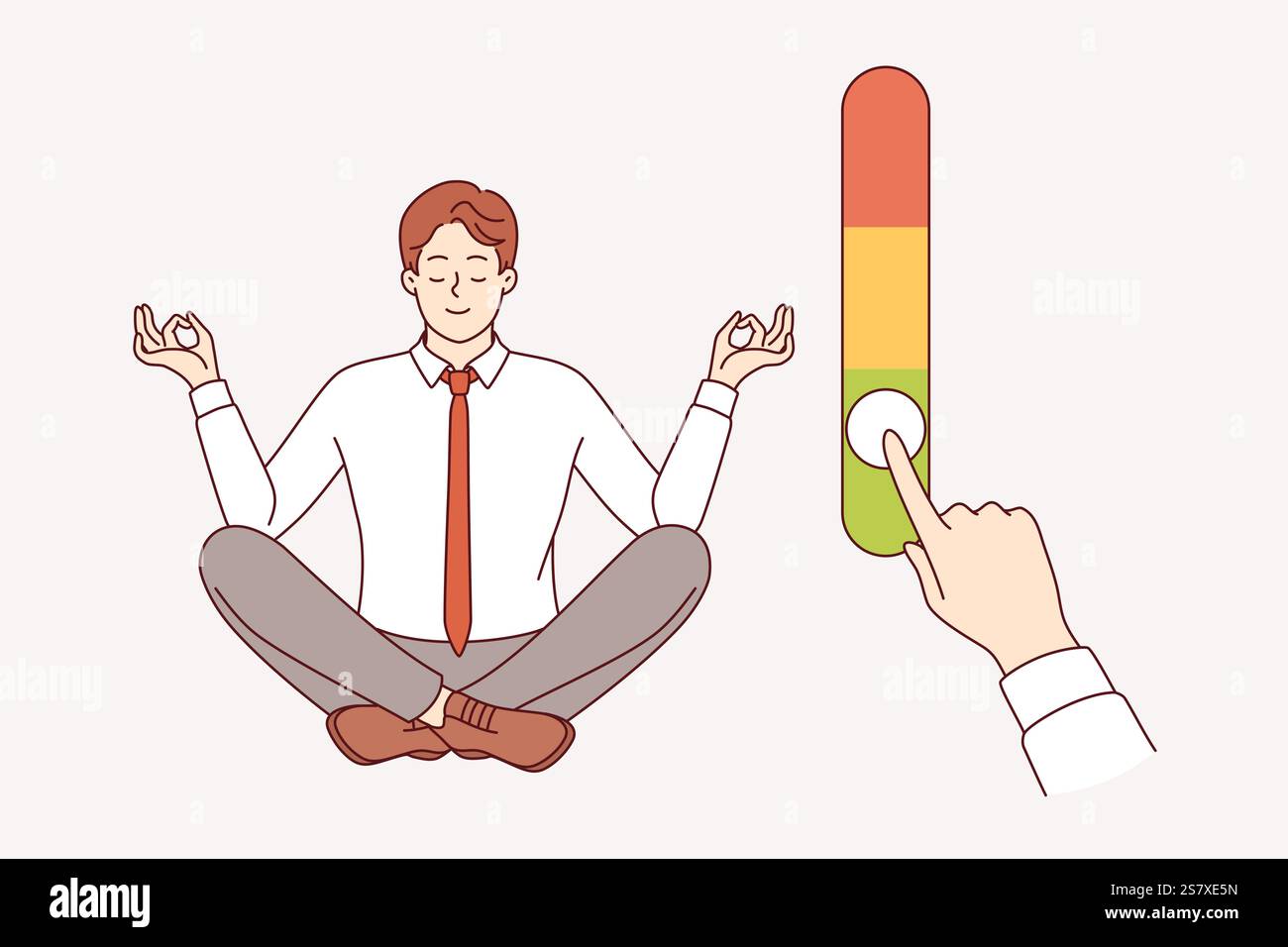 Business man uses meditation to manage stress and regulate emotions ...