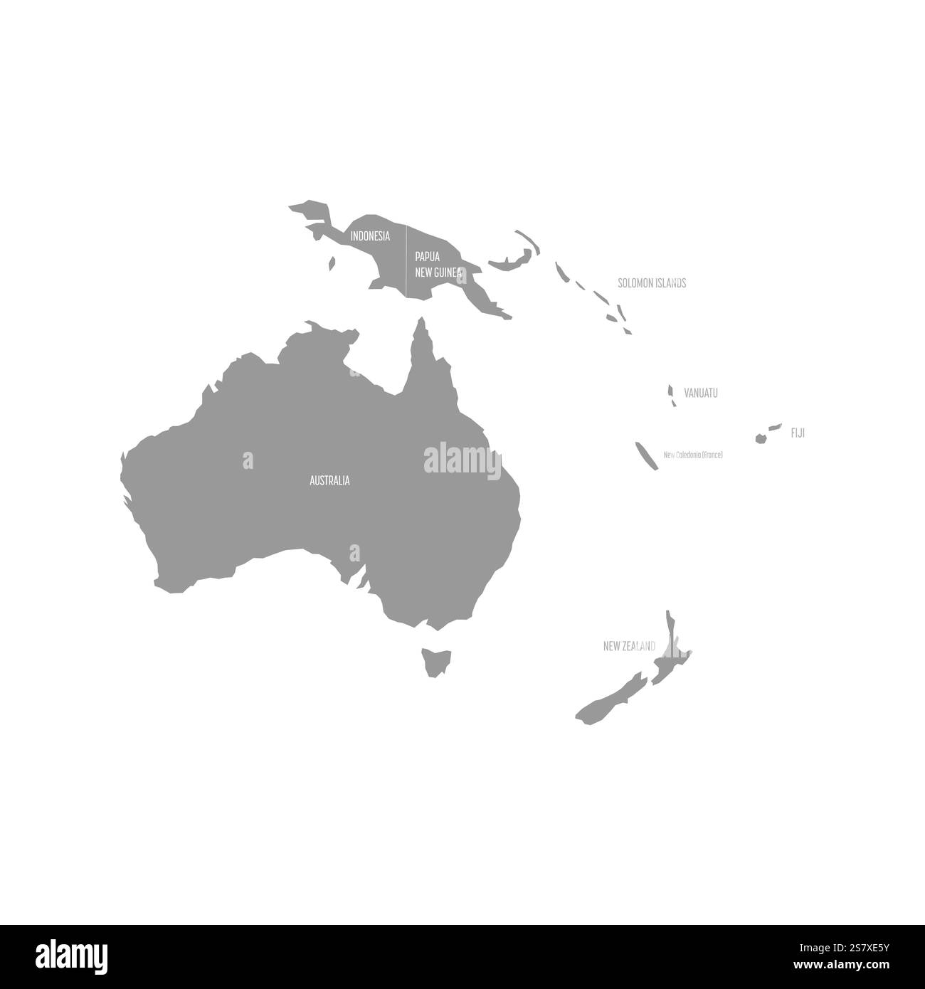 Detailed political map highlighting country borders across Australia ...