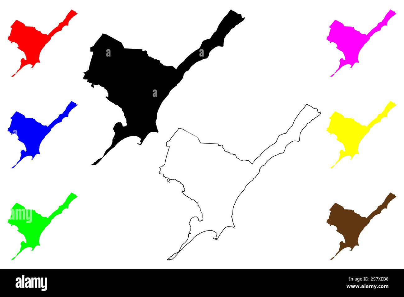 Maceio city (Federative Republic of Brazil, Alagoas state) map vector ...