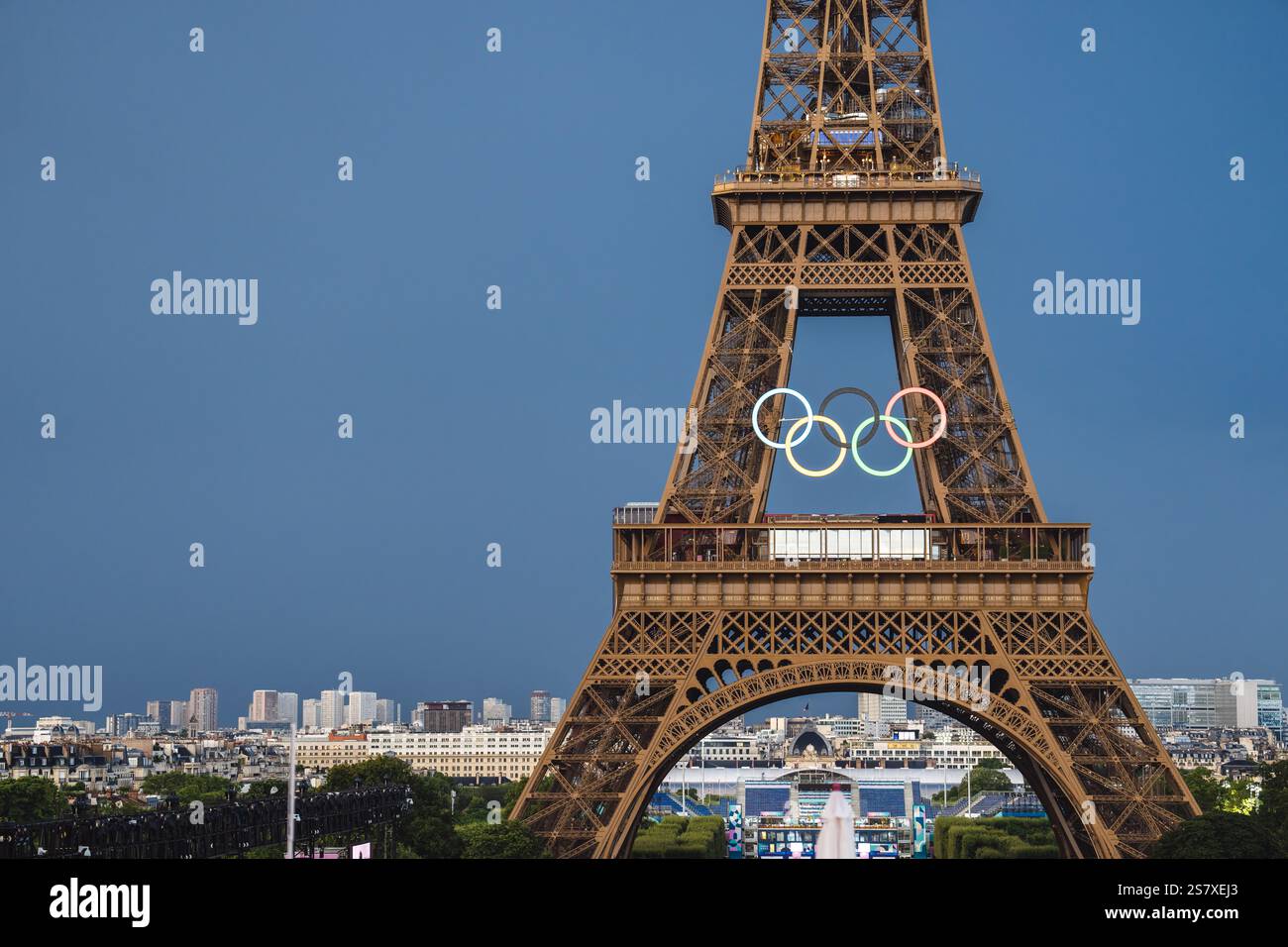 Image of the Eiffel Tower during the Paris Olympic Games with the ...