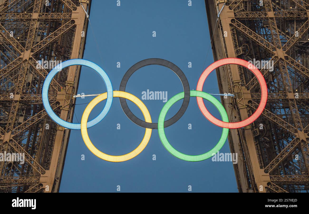 Image of the Eiffel Tower during the Paris Olympic Games with the ...