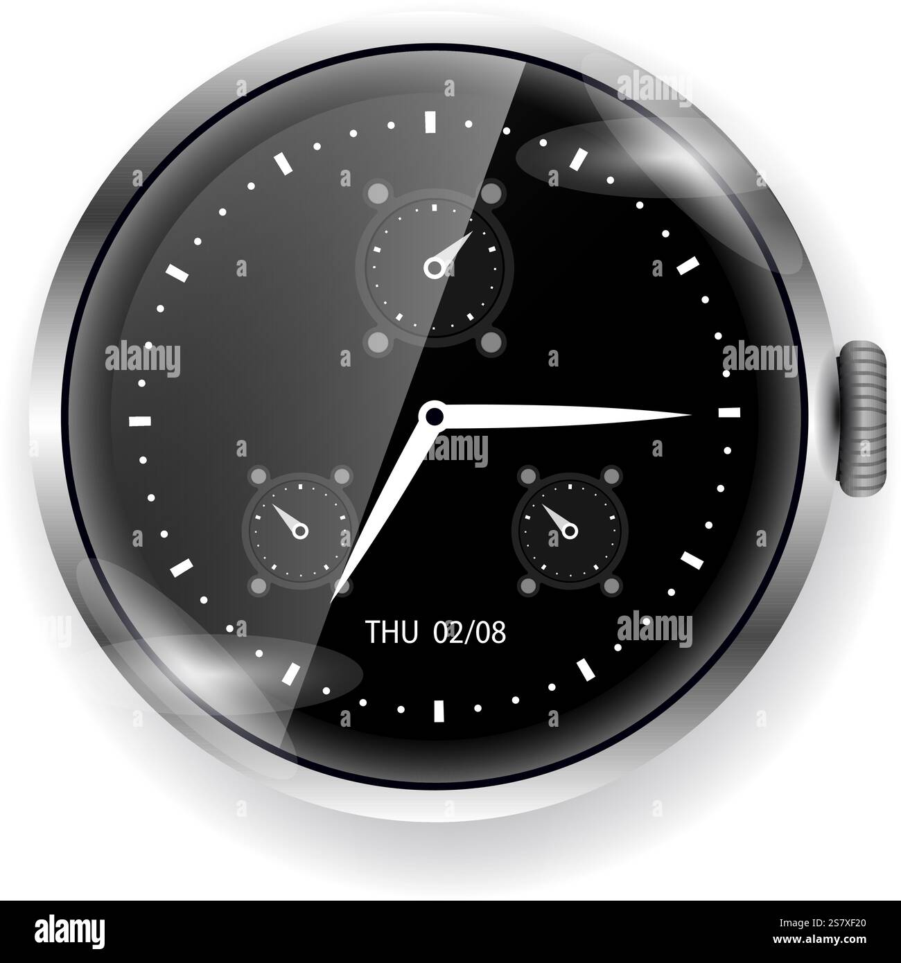 A sophisticated smartwatch face featuring a classic circular analog ...