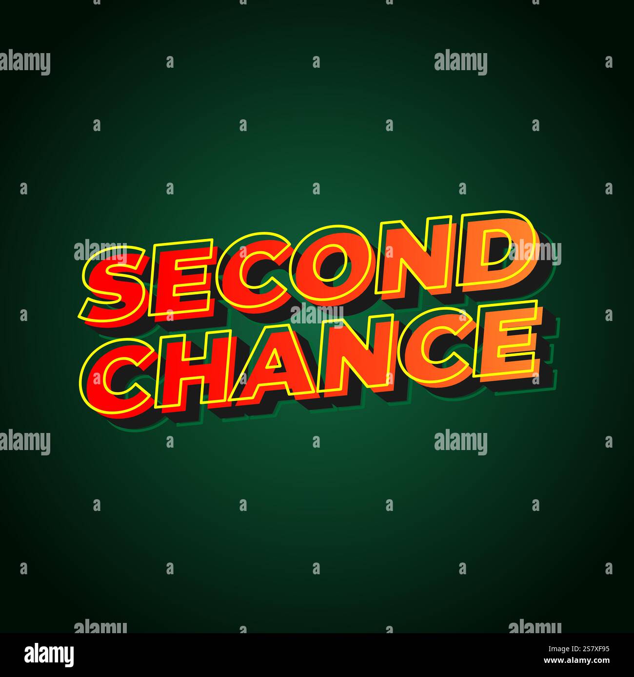 Second chance text effect design for social media ads in square size ...