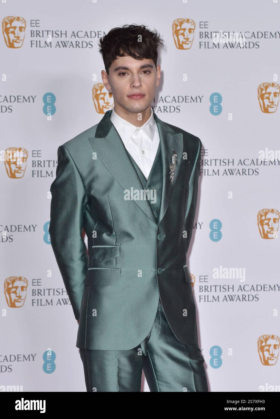 Max Harwood at the EE British Academy Film Awards Press Room at the ...
