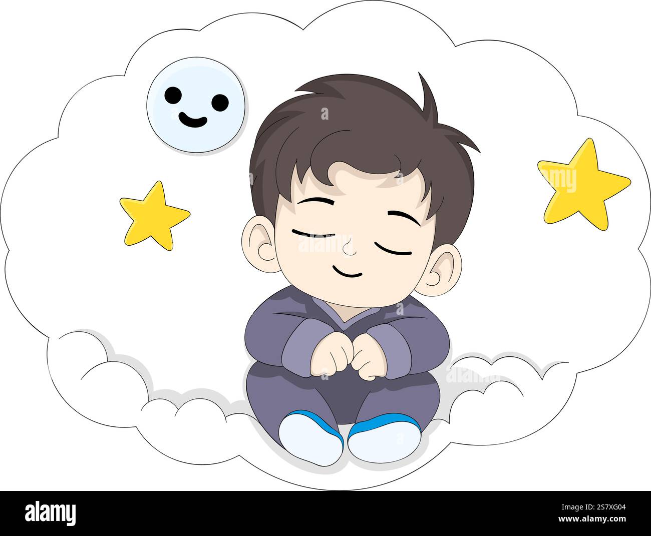 Child peacefully dreaming in Stock Vector Images - Alamy