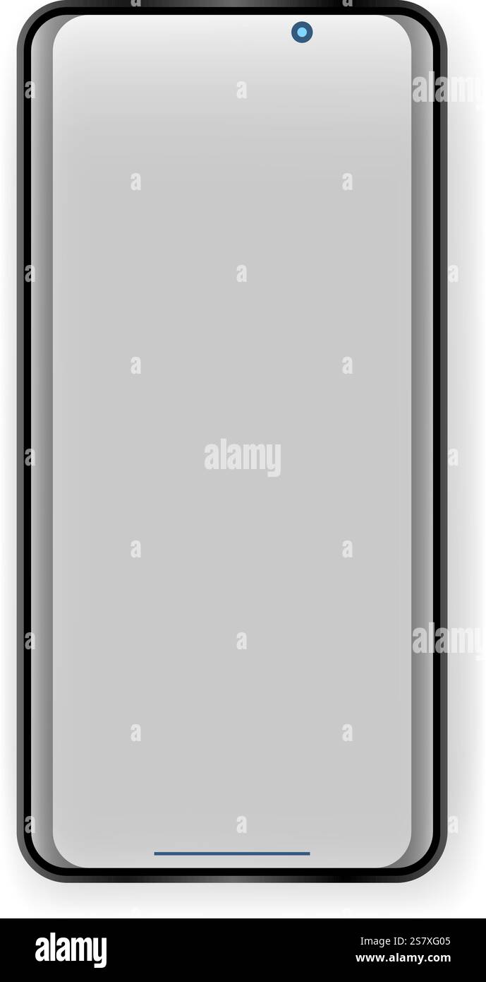 A high quality vector illustration of a 3D smartphone mockup frame ...