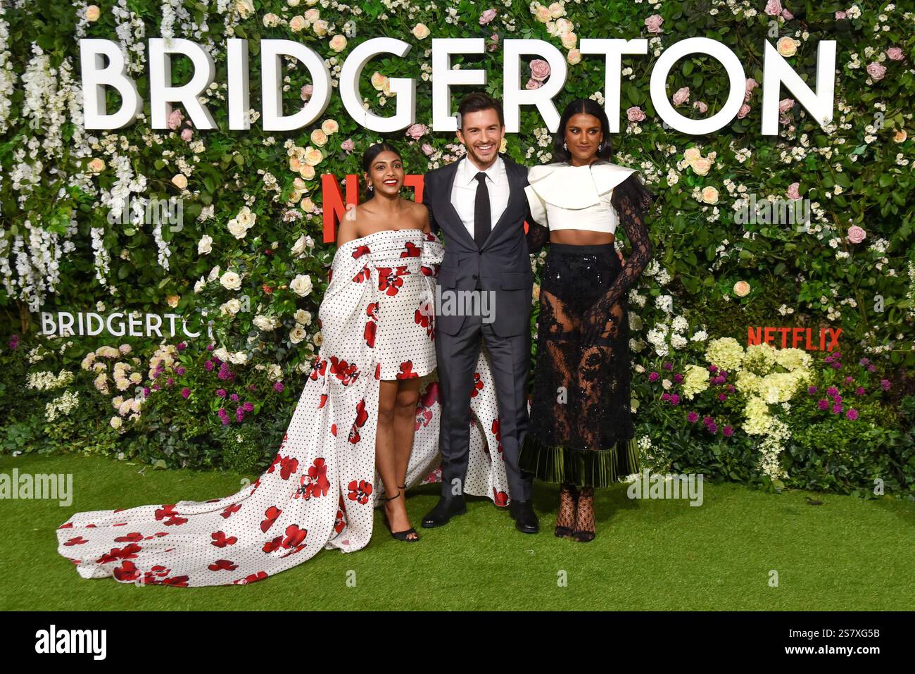 Charithra Chadran, Jonathan Bailey and Simone Ashley attends ...