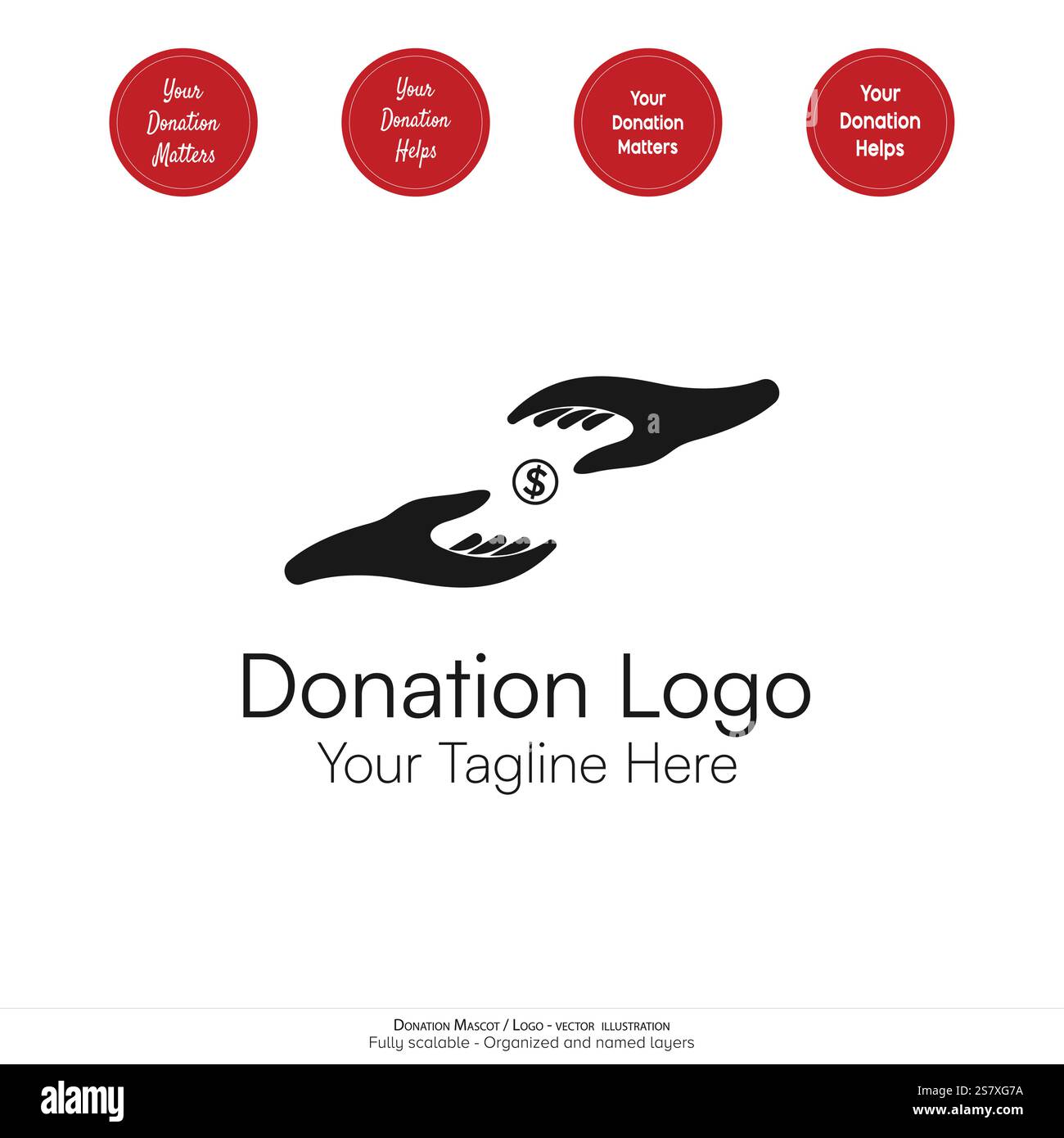 Creative and professional donation logo for charities, fundraising, and ...