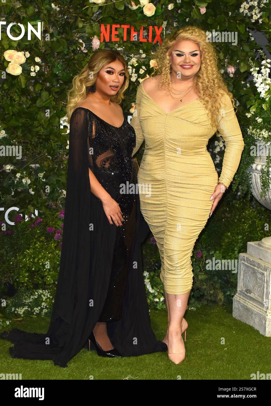 Jujubee and Kitty Scott-Claus attends 'Bridgerton' Series 2 World Premiere at Tate Modern in ...