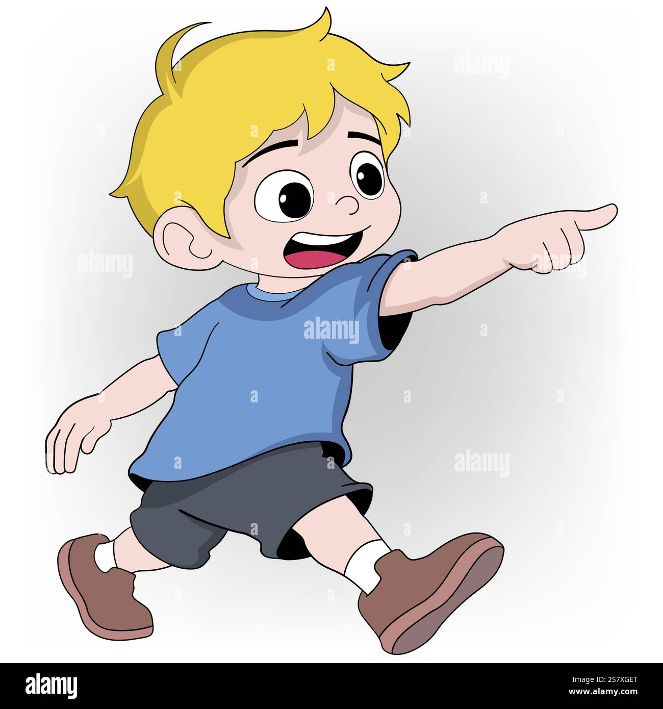 doodle illustration cartoon about gesture of giving directions, teenage ...