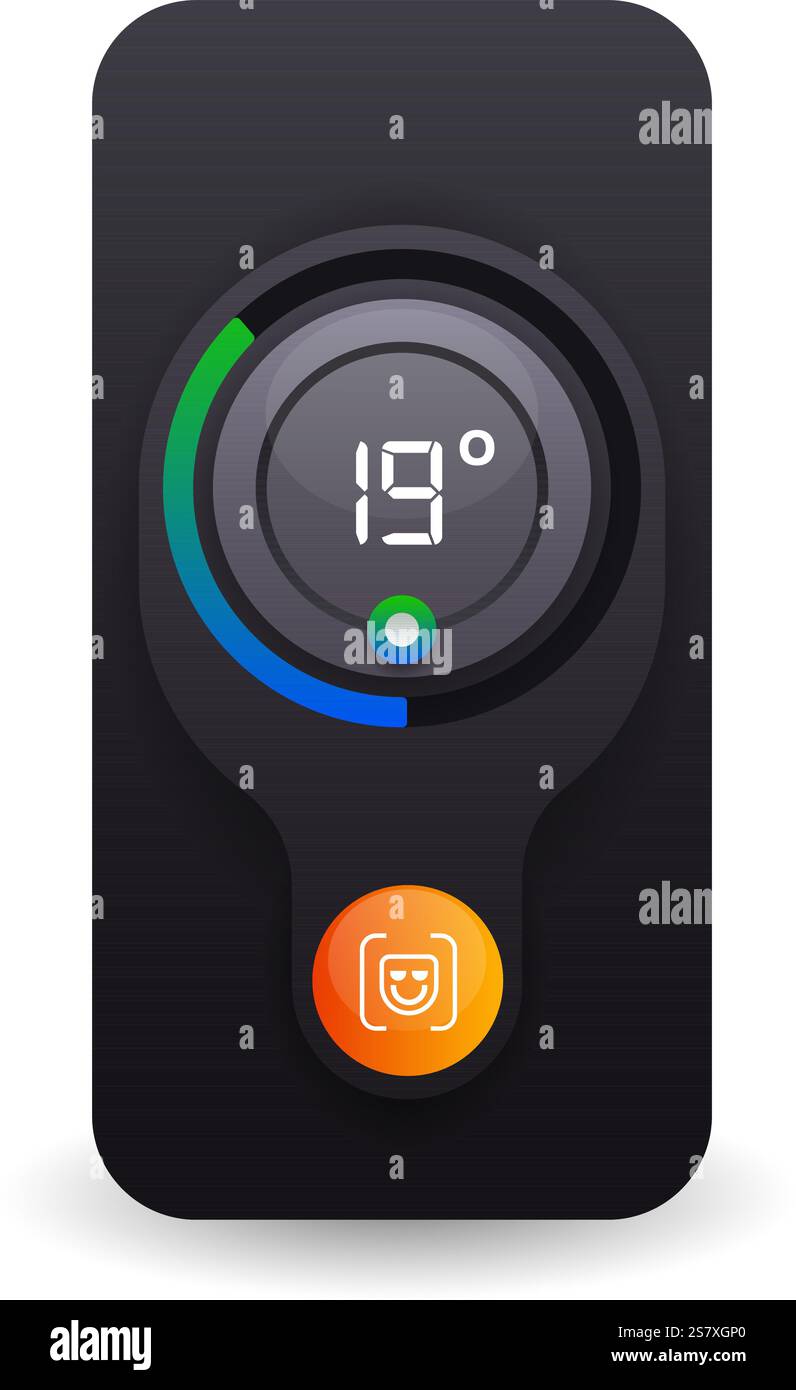 A sleek and modern air conditioner temperature control interface ...