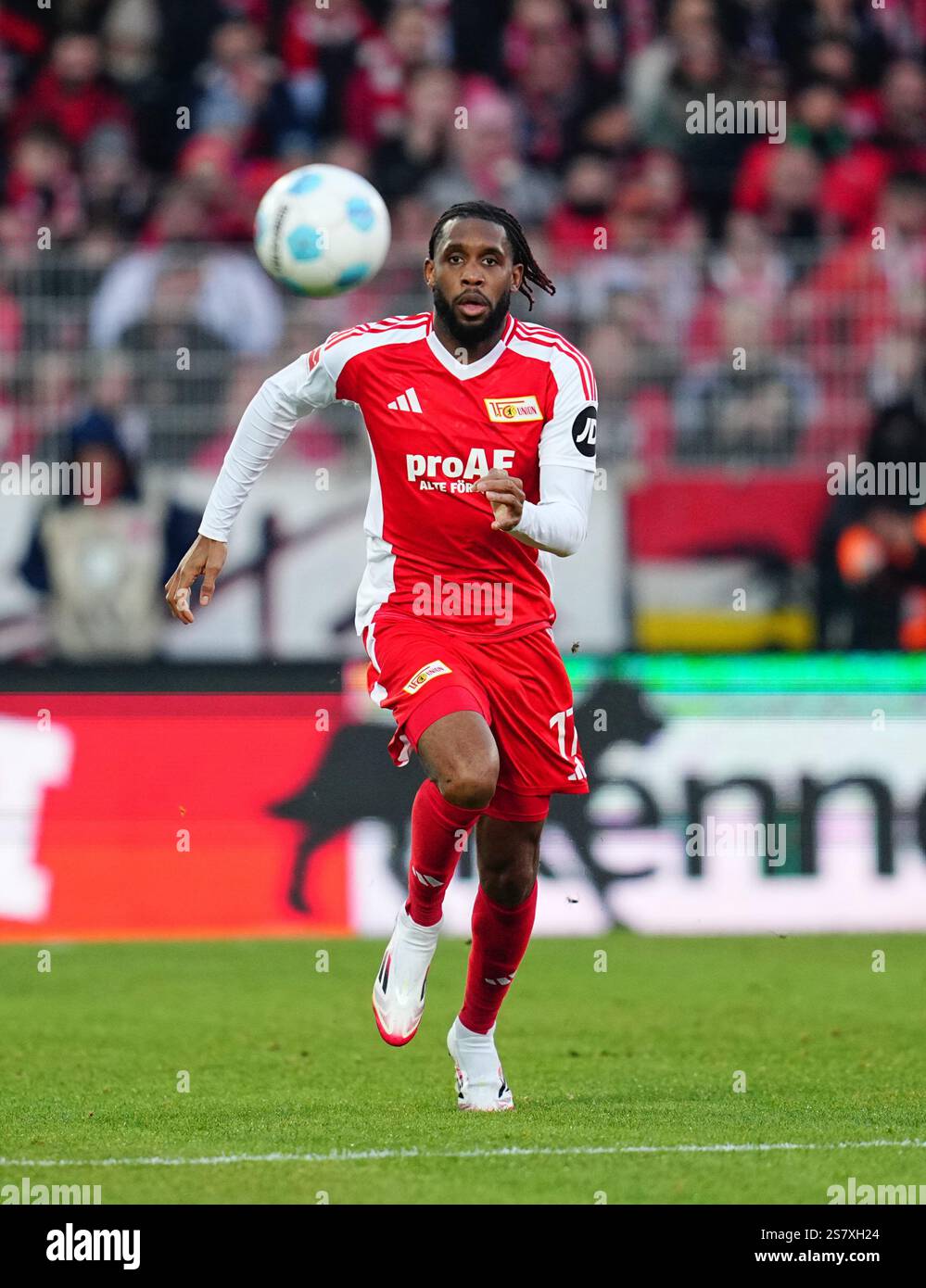 January 19 2025: Jordan of Union Berlin controls the ball during a 1 ...