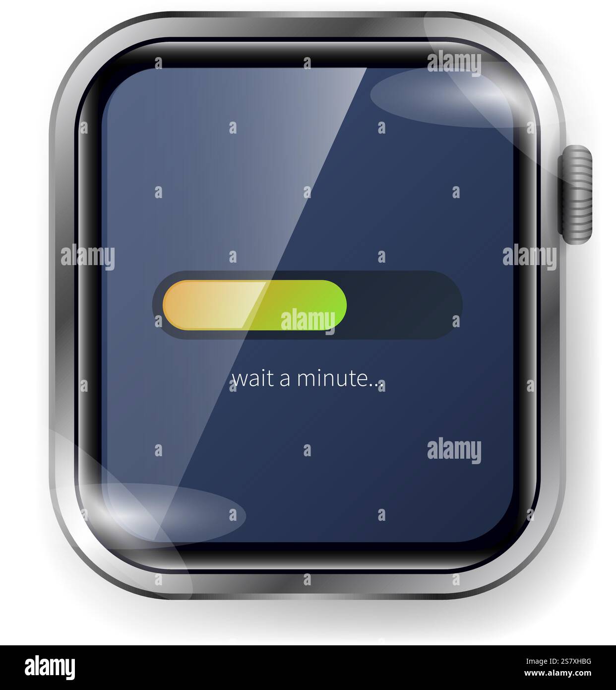 A vector illustration of a smartwatch user interface featuring a ...