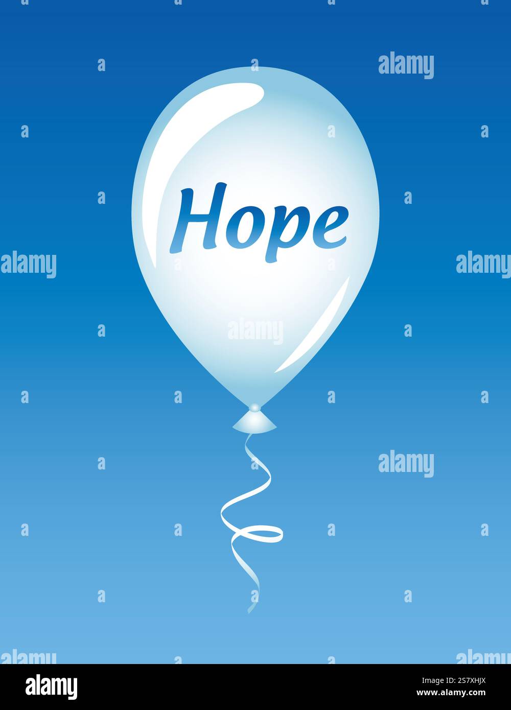 white balloons with word hope vector illustration Stock Vector Image ...