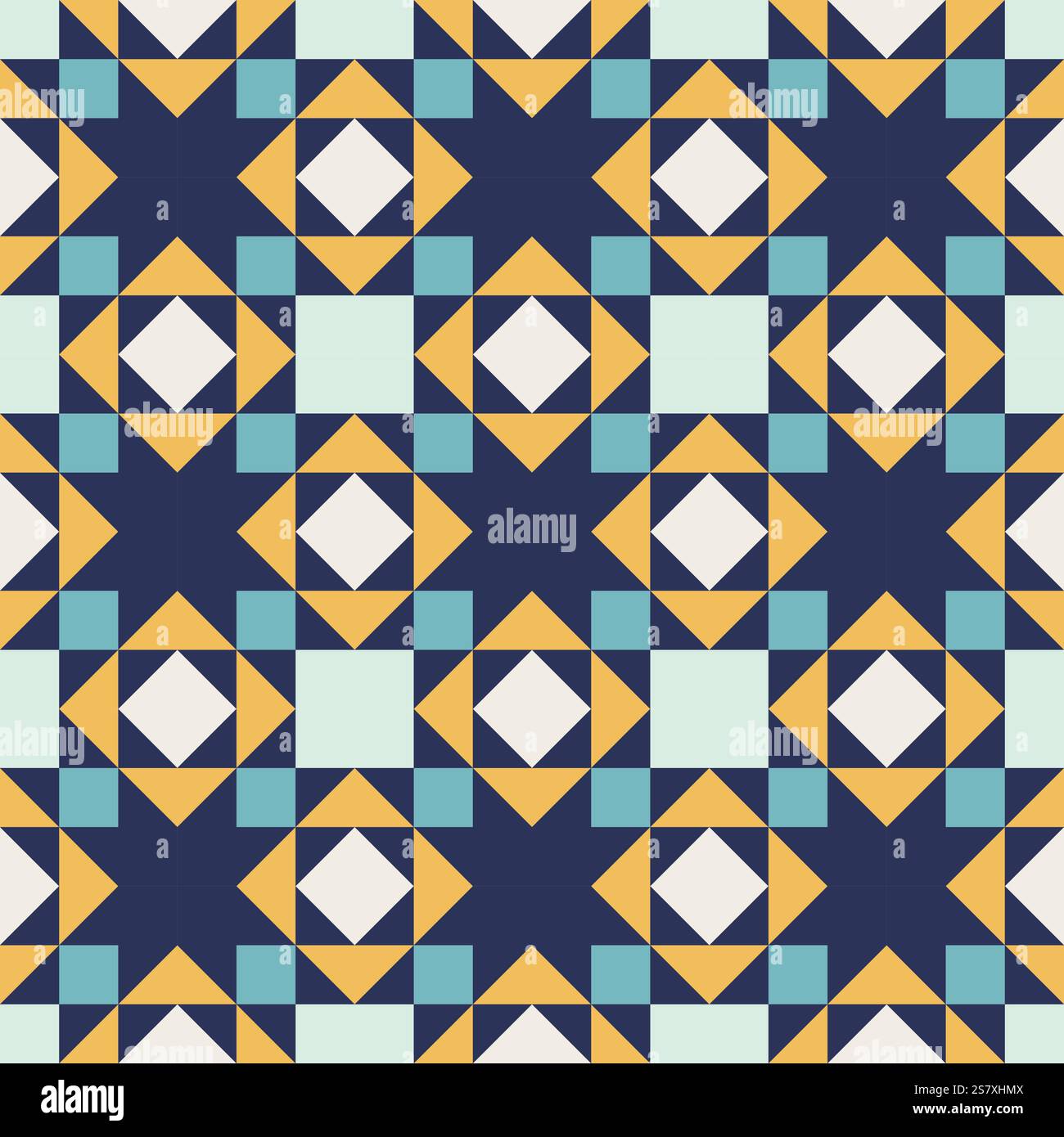 Geometric pattern with blue and yellow accents, seamless repeating ...