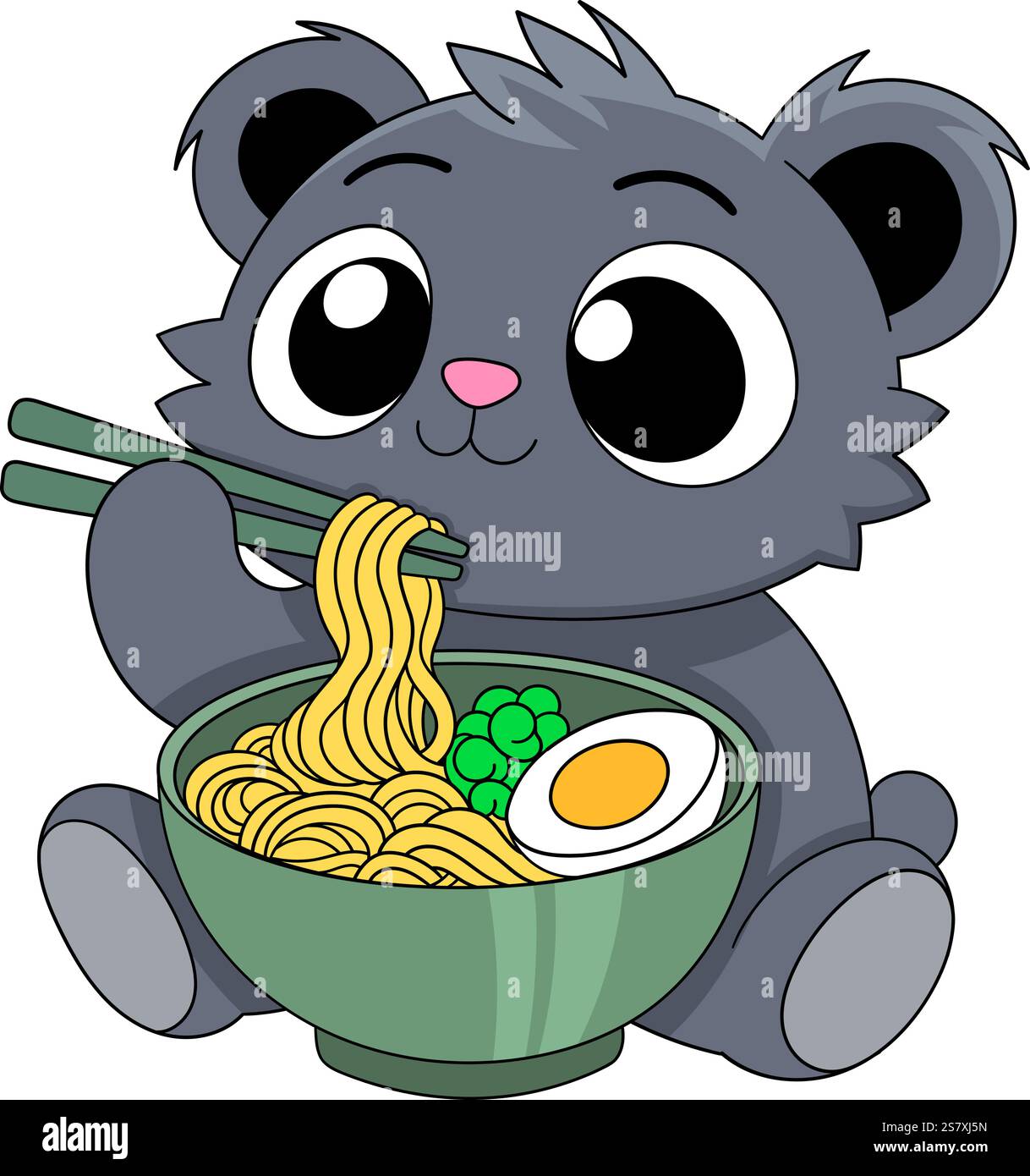 A cartoon illustration of a gray koala with big, expressive eyes ...