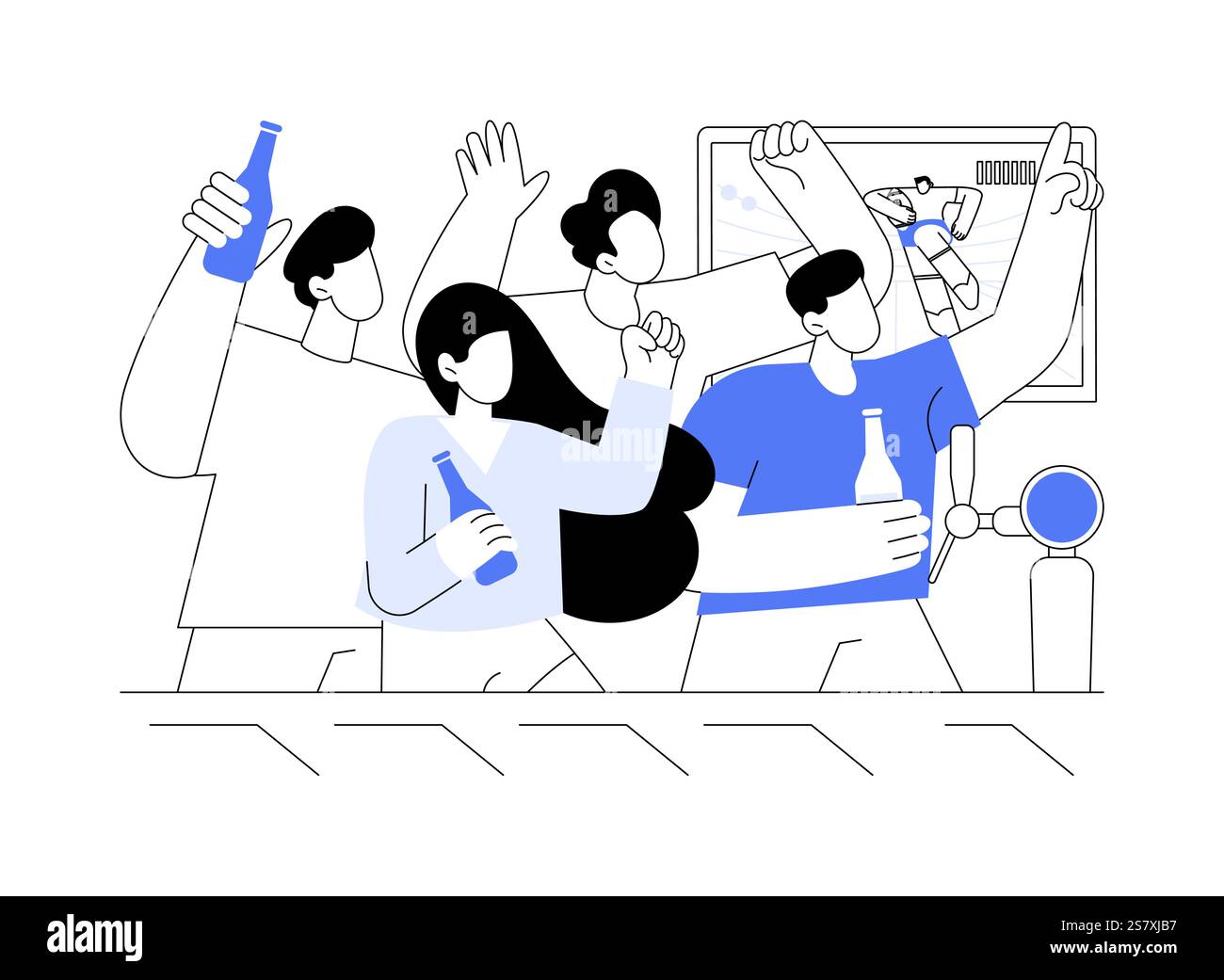 Watching game isolated cartoon vector illustrations Stock Vector Image ...