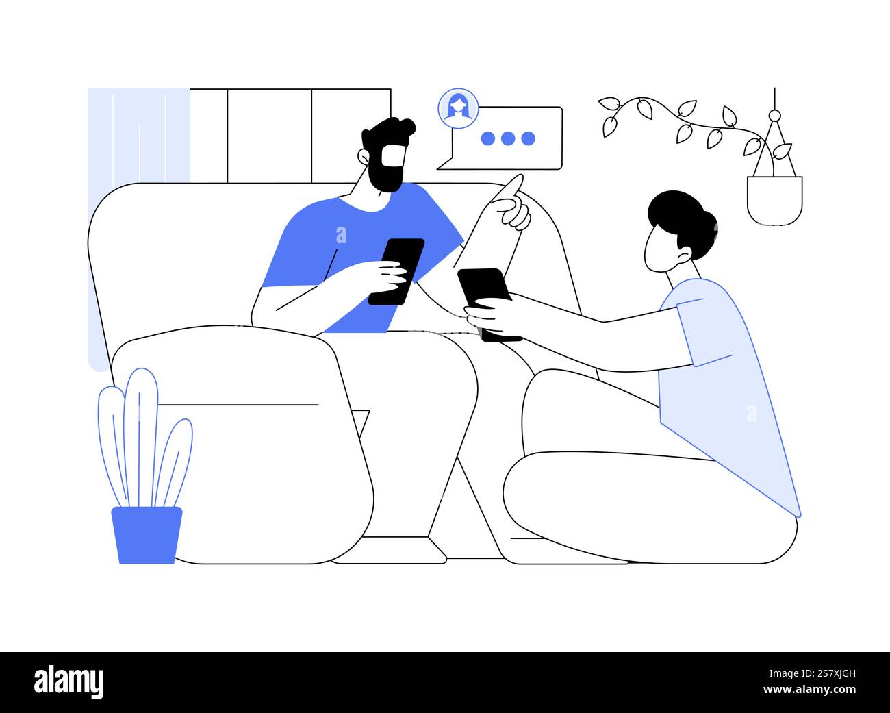 Sharing thoughts isolated cartoon vector illustrations Stock Vector ...