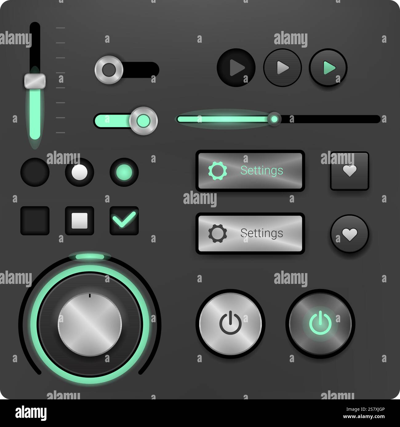 A vector illustration of a modern web UI toolkit with interactive ... A vector illustration of a modern web UI toolkit with interactive ...