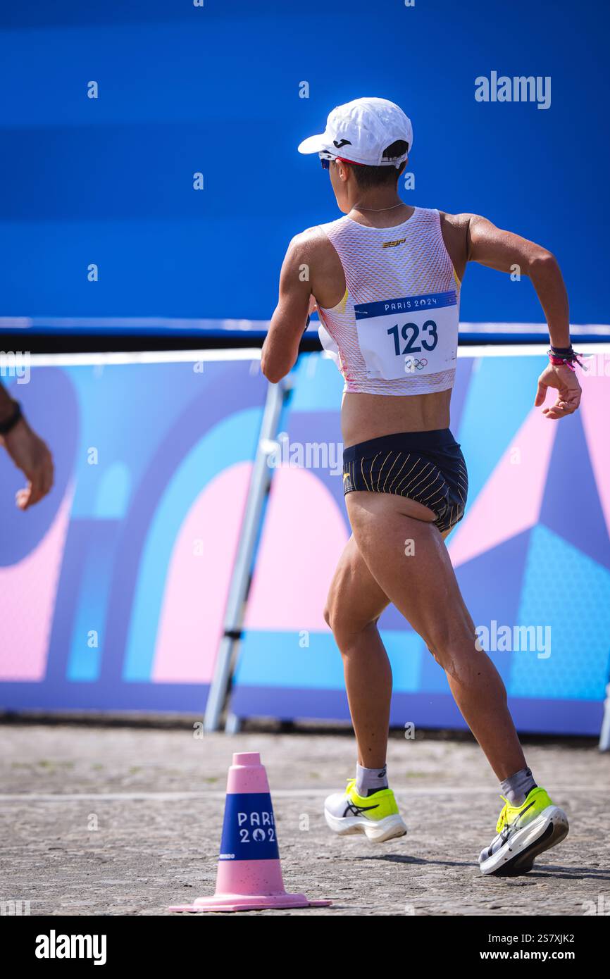 Maria Perez participating in the 20 Kilometer Race Walk at the Paris ...