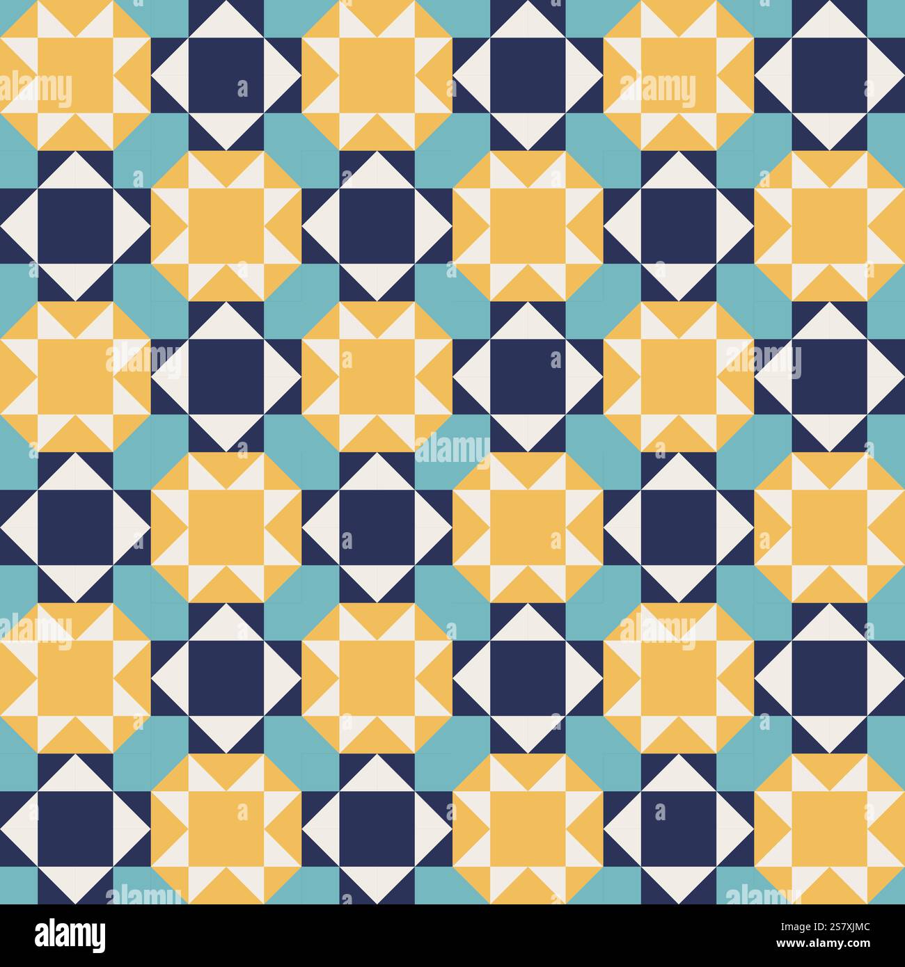 Geometric pattern with blue and yellow accents, seamless repeating ...