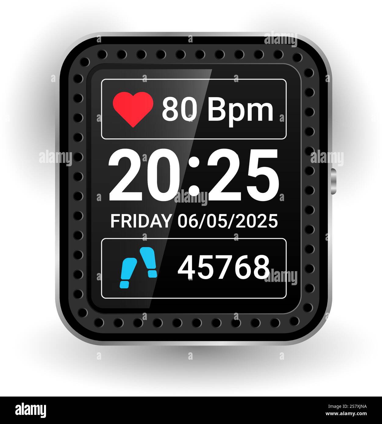 A robust smartwatch interface with an industrial style frame featuring ...