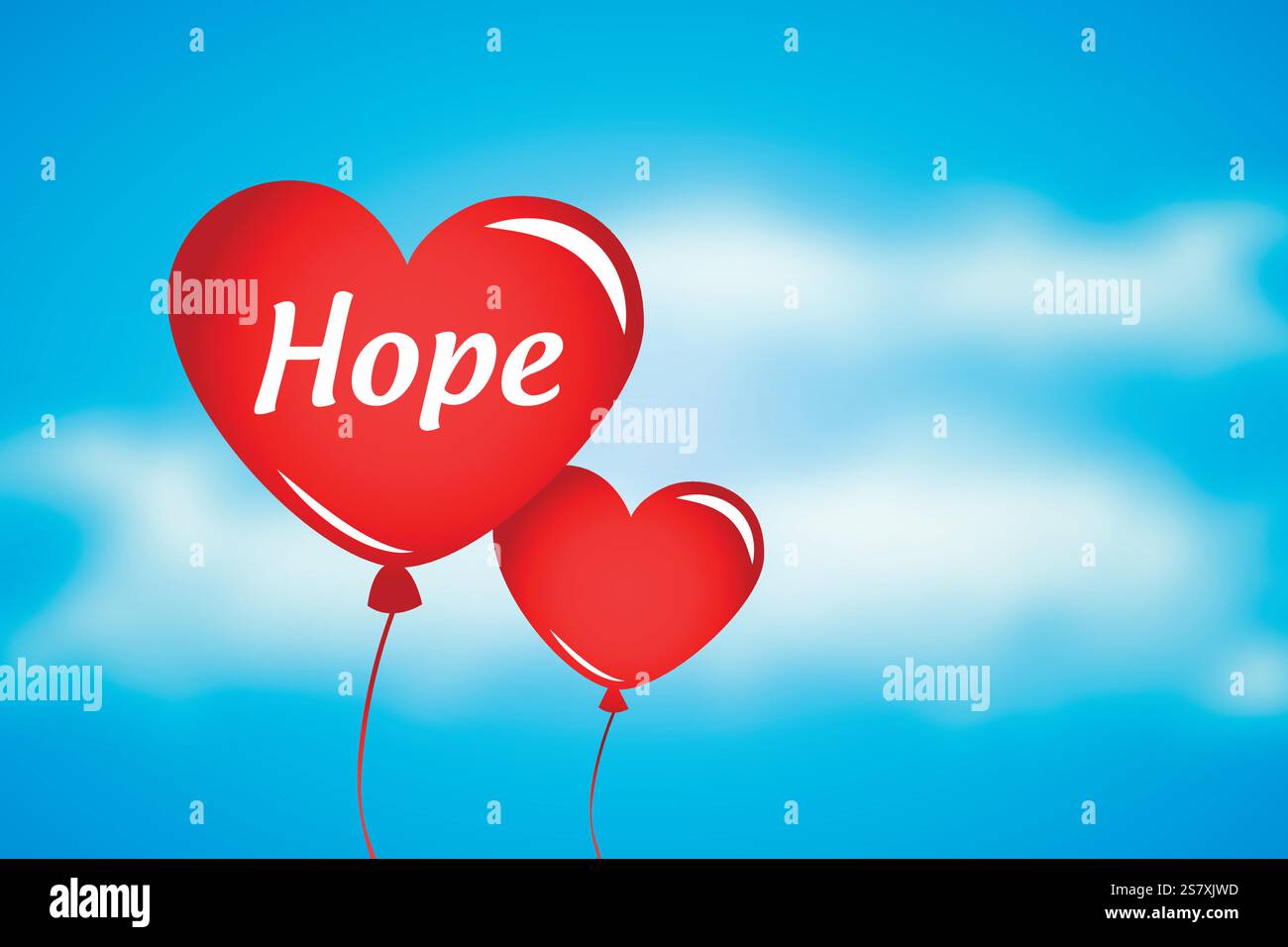 balloon in form of heart with word hope vector illustration Stock ...