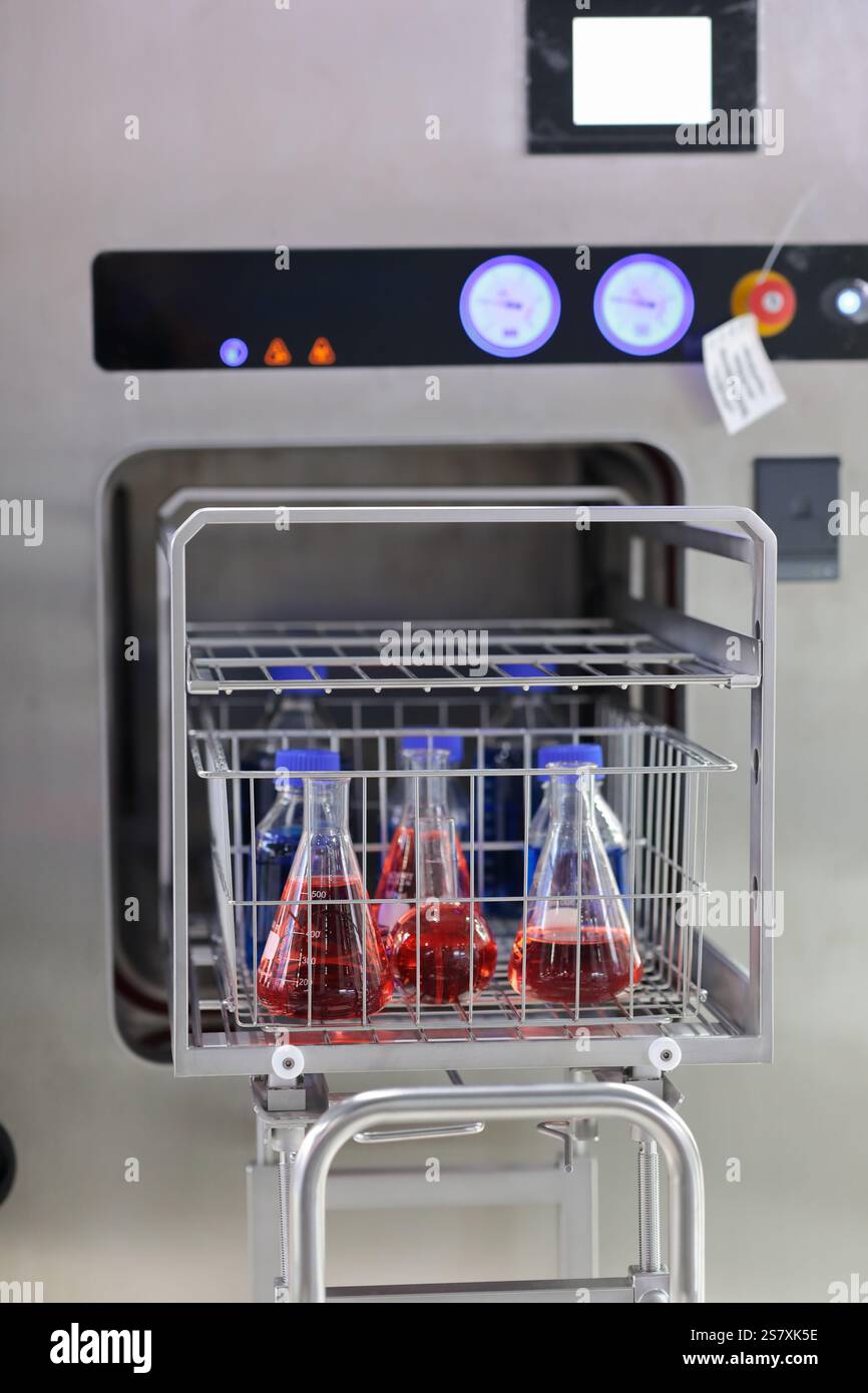 Modern medical steam sterilizer for hospitals. Selective focus Stock ...