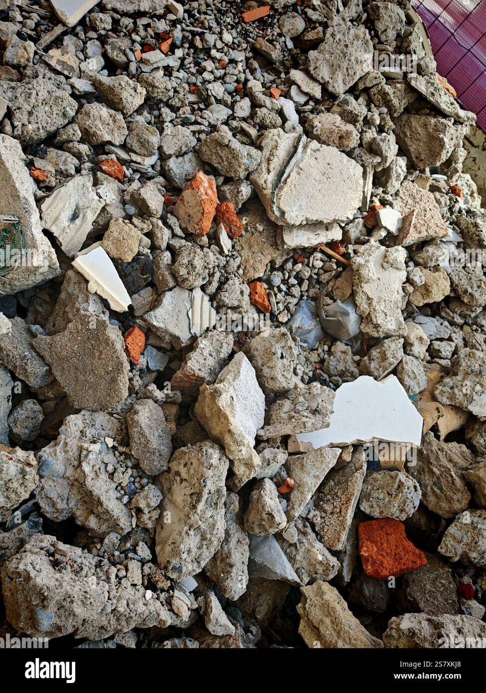 building debris at the construction site, building and construction ...