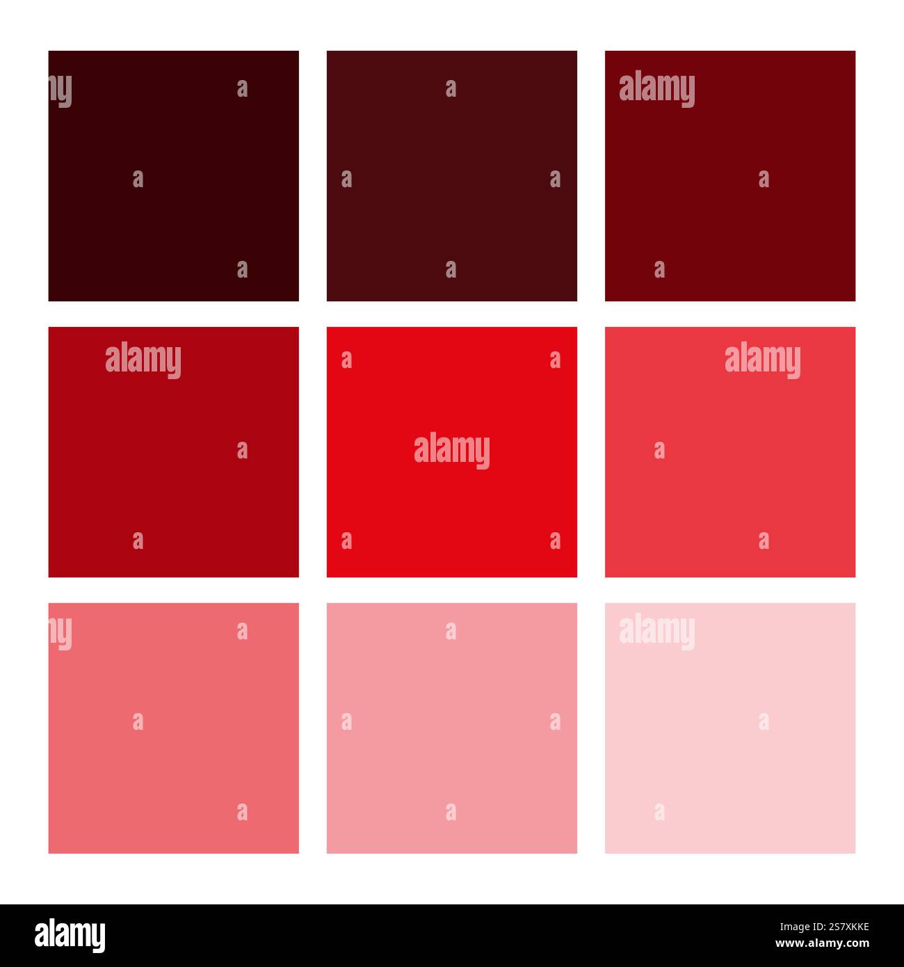 Red color palette. Coordinated shade squares. Bold gradient tones ...
