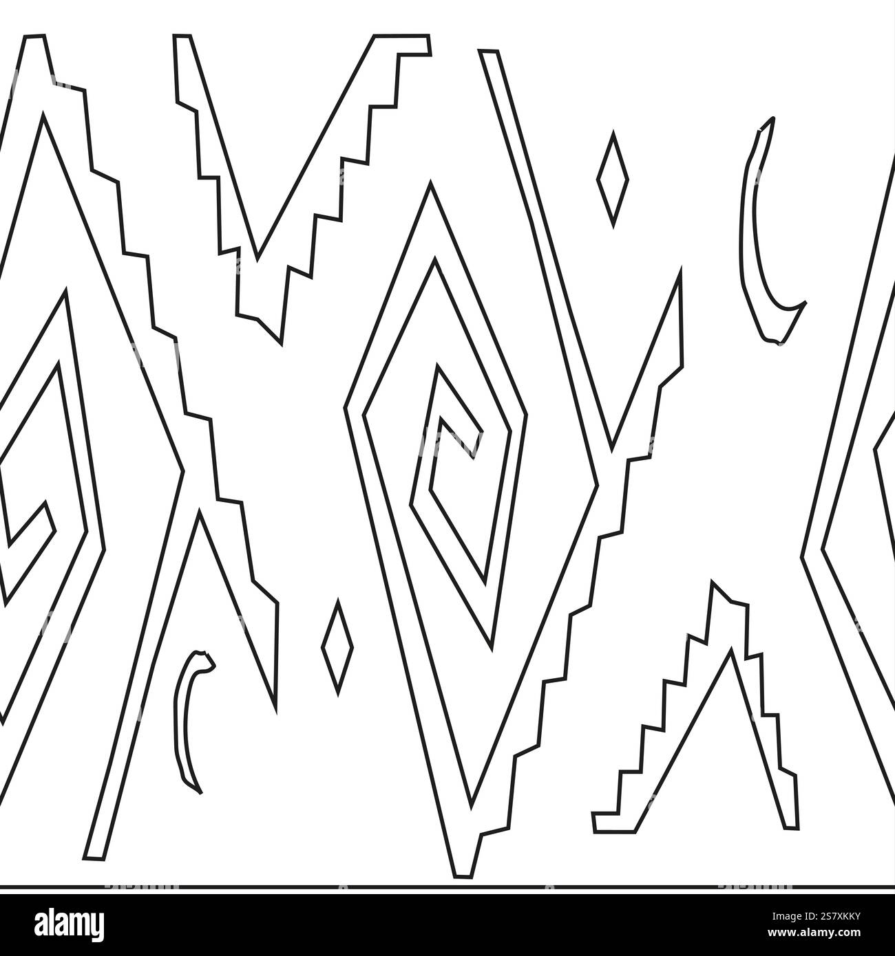 African tribal pattern. Ethnic linear shapes. Black geometric design ...