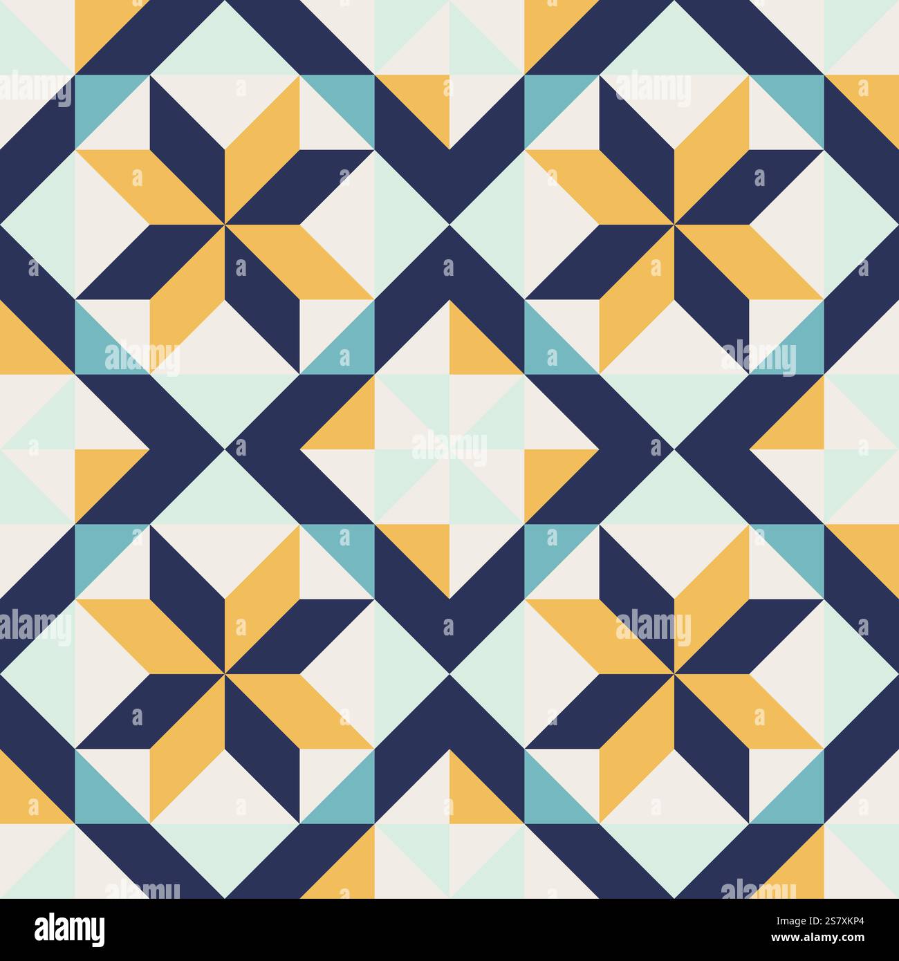 Geometric pattern with blue and yellow accents, seamless repeating ...