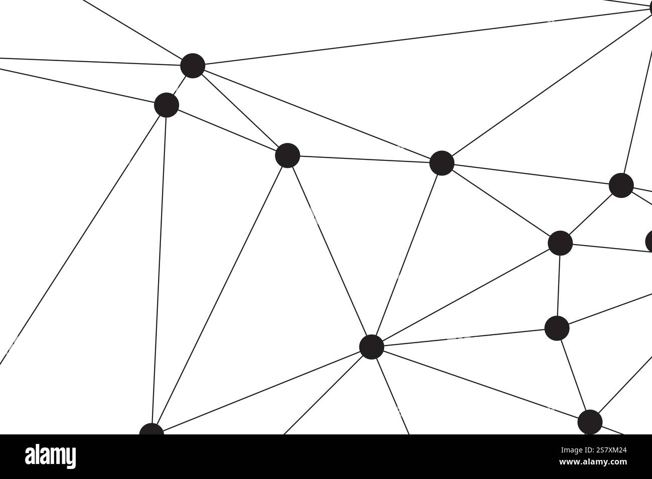 Abstract Polygonal Mesh with Black Nodes and Thin Lines, Creating a ...