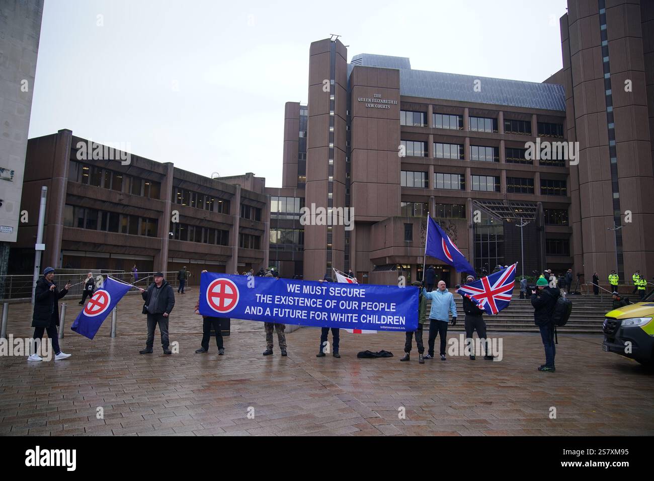 A protest outside Liverpool Crown Court after Axel Rudakubana pleaded ...