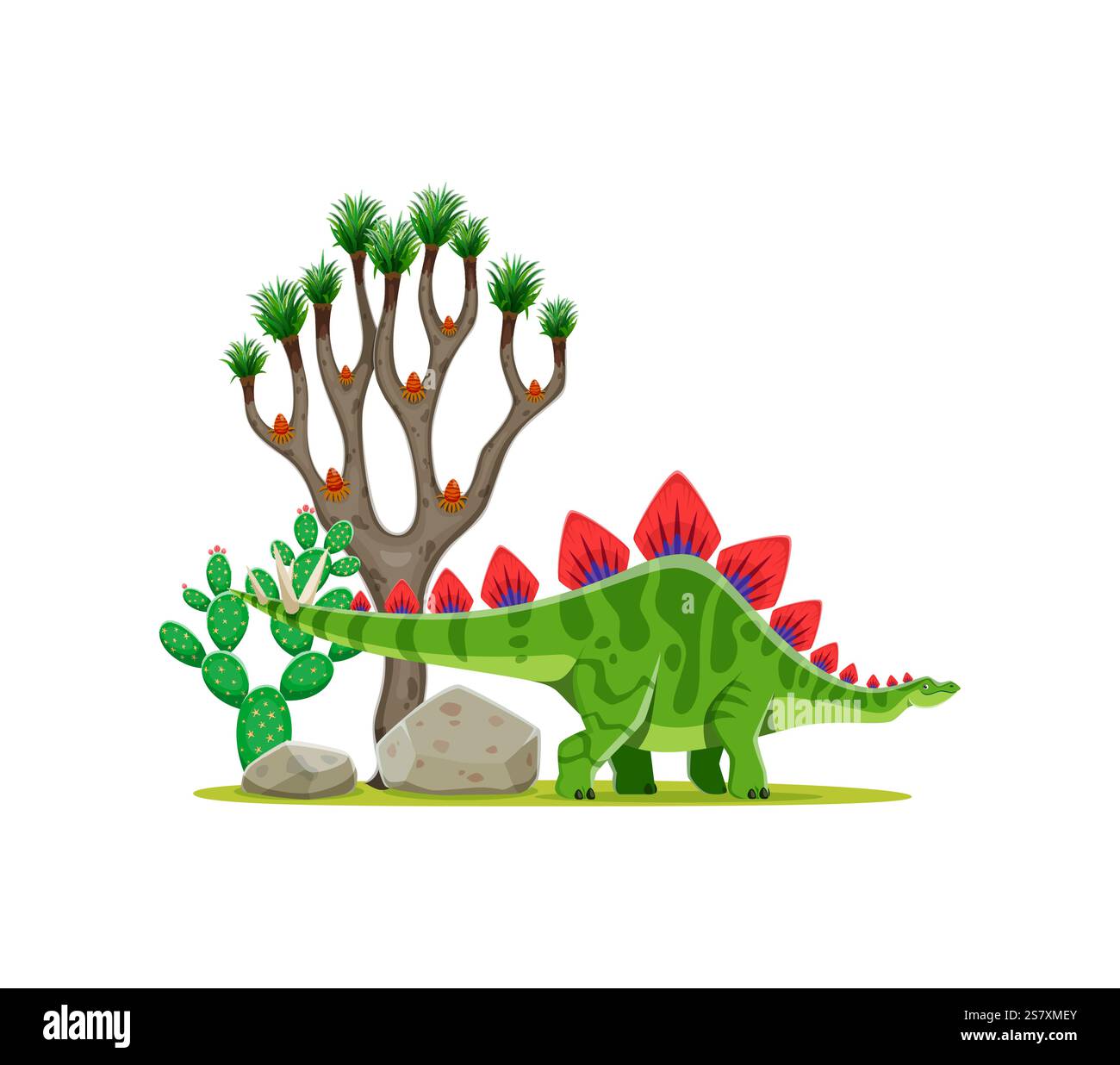 Cartoon prehistoric stegosaurus dinosaur character. Isolated vector ...