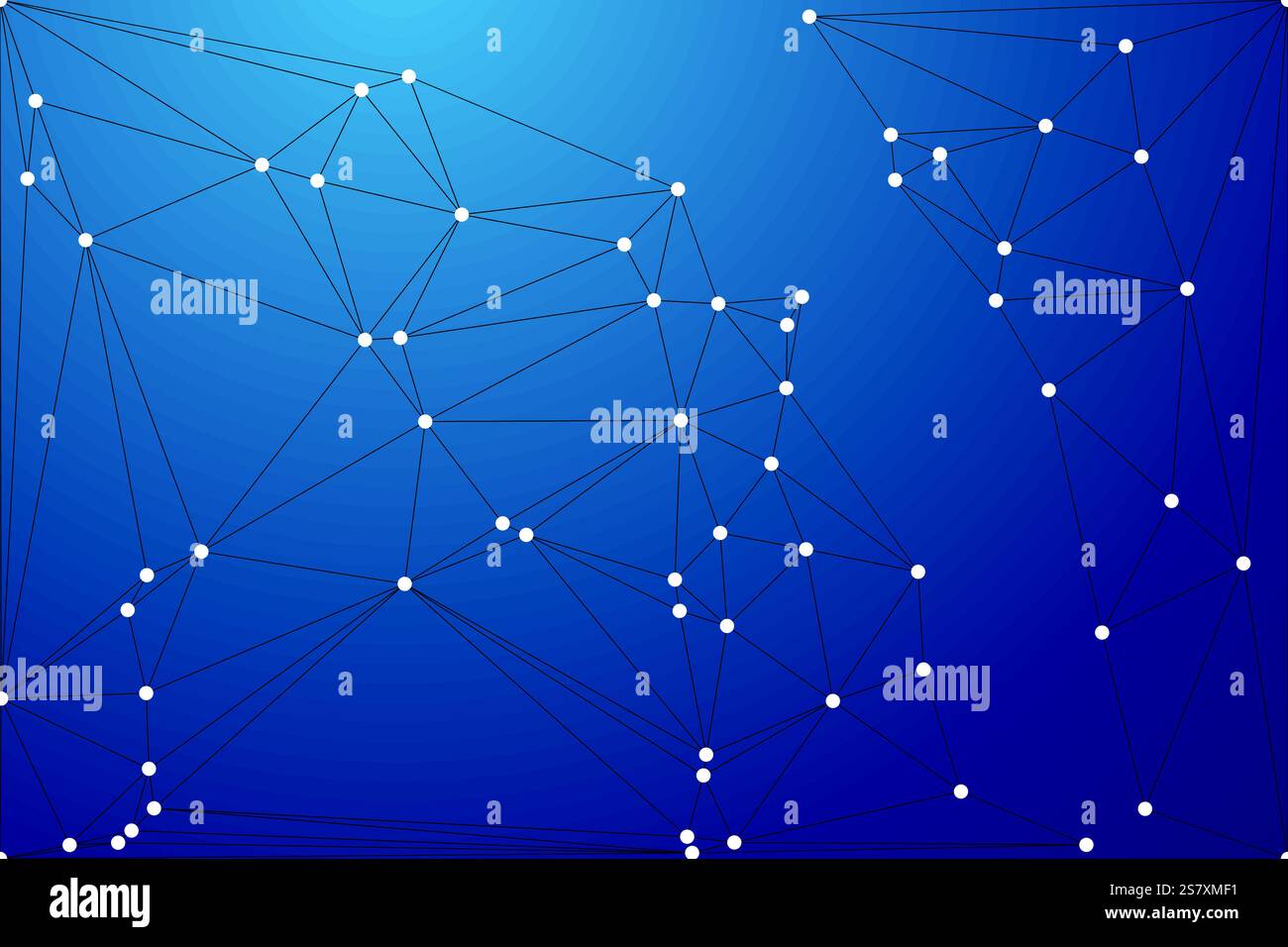 Vibrant Blue Low Poly Backgrounds with White and Black Wireframe ...