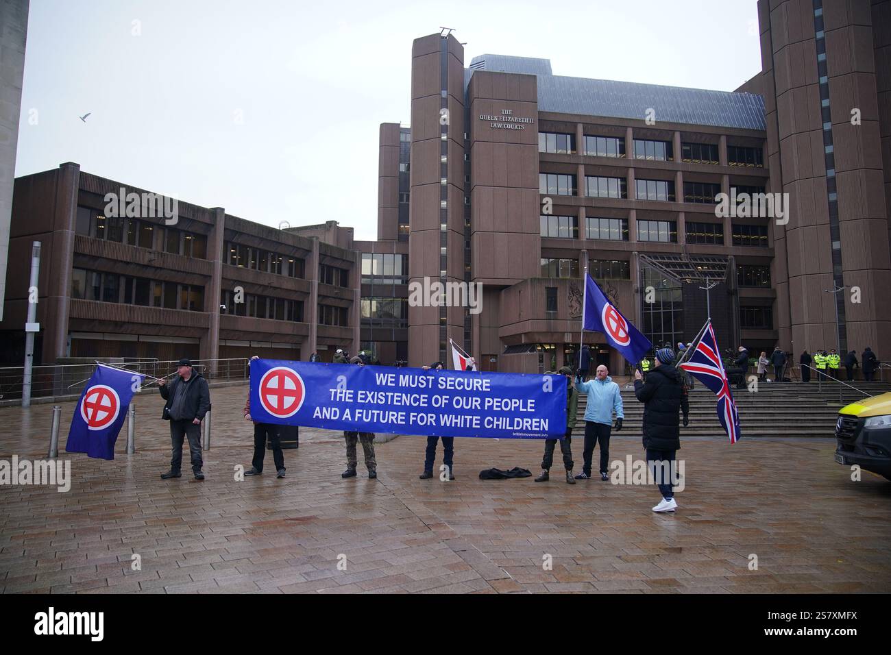 A protest outside Liverpool Crown Court after Axel Rudakubana pleaded ...