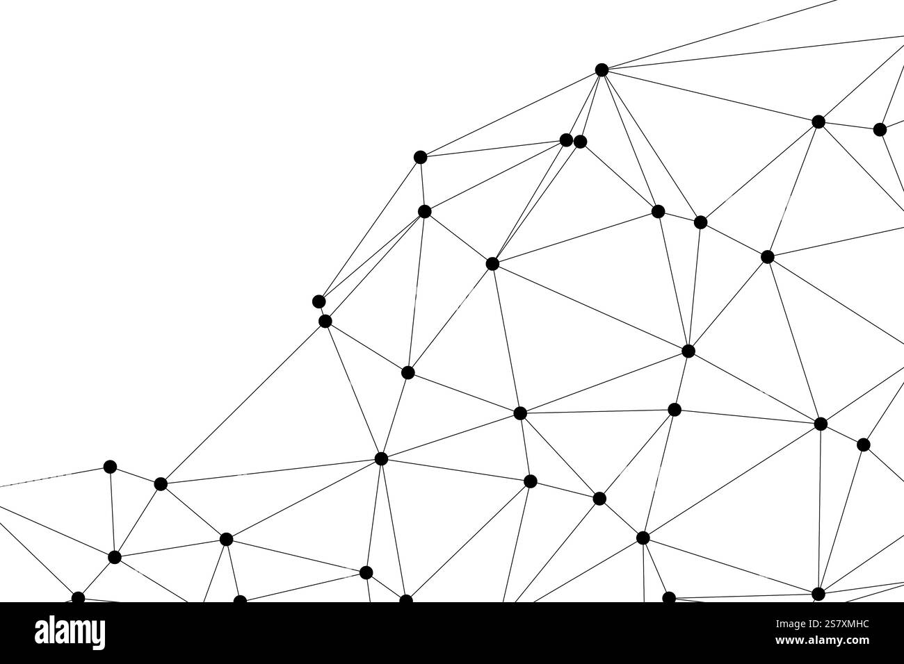 Abstract Polygonal Mesh with Black Nodes and Thin Lines, Creating a ...